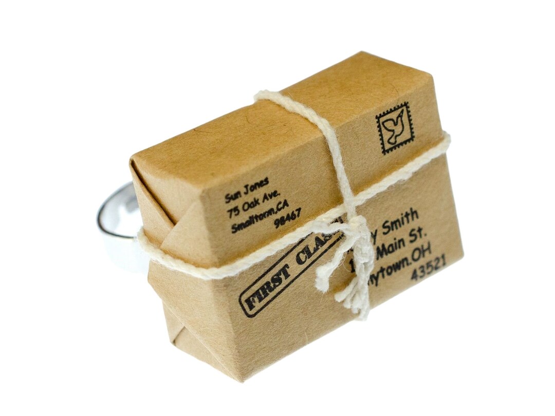 Package Package Ring Miniblings Finger Ring Post Letter Post Office ...