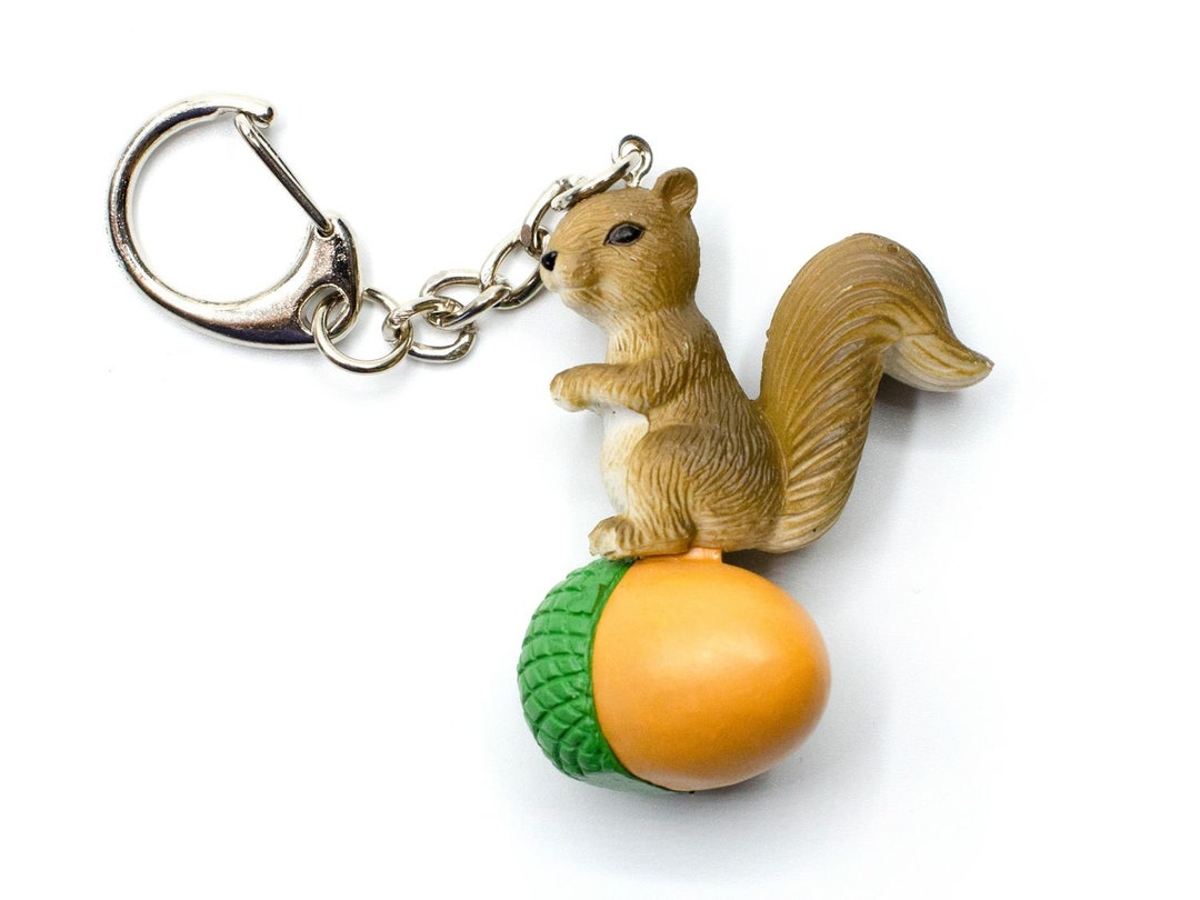Squirrel Key Ring Chain Miniblings Zipper Animals Sciurus Rodent Acorn ...