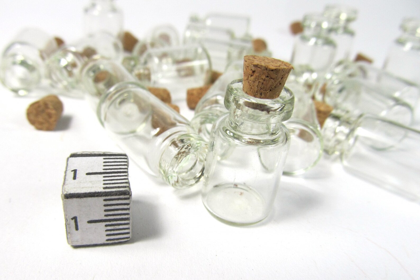 20X Mini Bottles Corks Storage Jar Glass Miniblings Mini 25mm - Etsy
