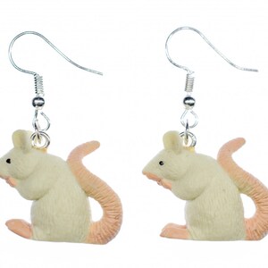 Rat Earrings Miniblings Mice Mouse Rats Rubber White 18mm | Etsy