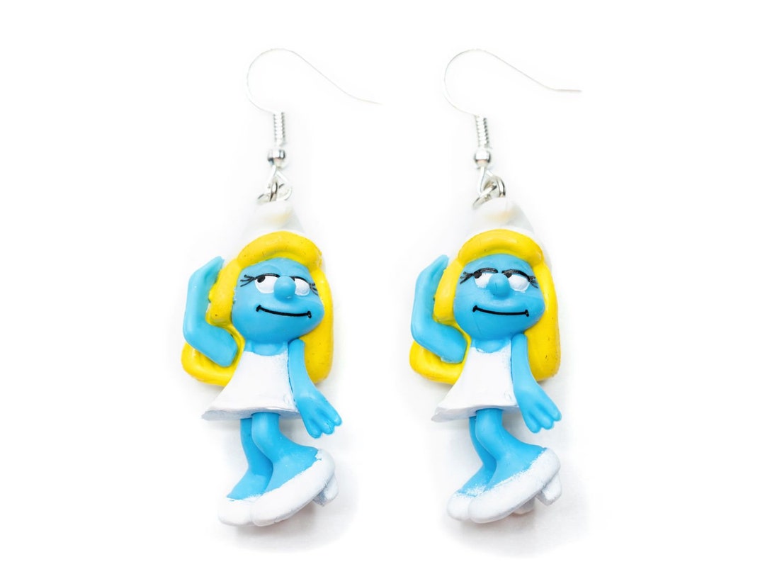 Smurfette Earrings Miniblings Smurfs Smurfs Kids Series Blond - Etsy