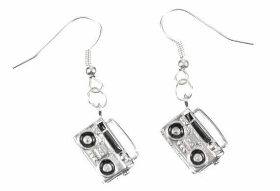 Recorder Earrings Miniblings Boom Box Music Cassette Tape 80S | Etsy