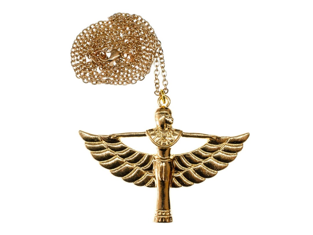 Egypt Necklace Isis Miniblings Wing Rebirth Goddess Charm Pendant 60cm ...