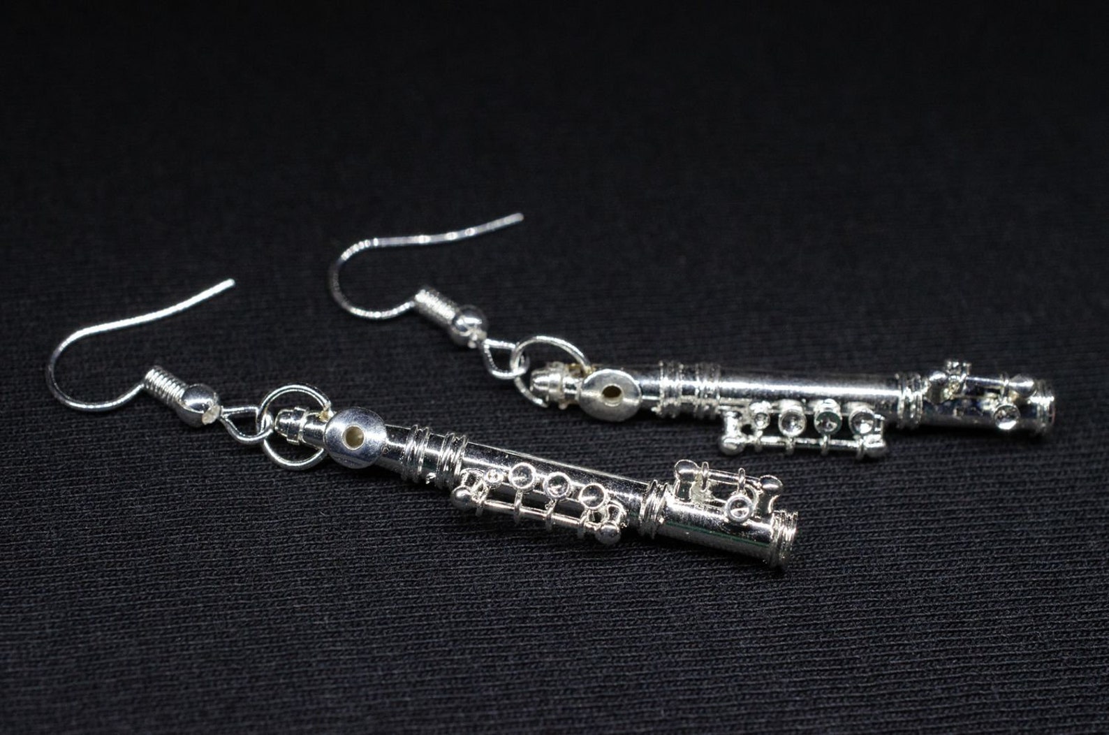 Transverse Flute Earrings Miniblings Music Box Silver Plated - Etsy