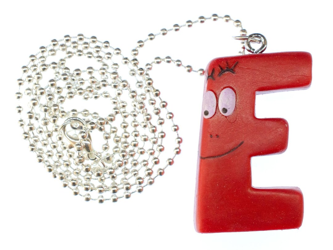 E Barbapapa Necklace 80cm Miniblings Letter Initial ABC - Etsy