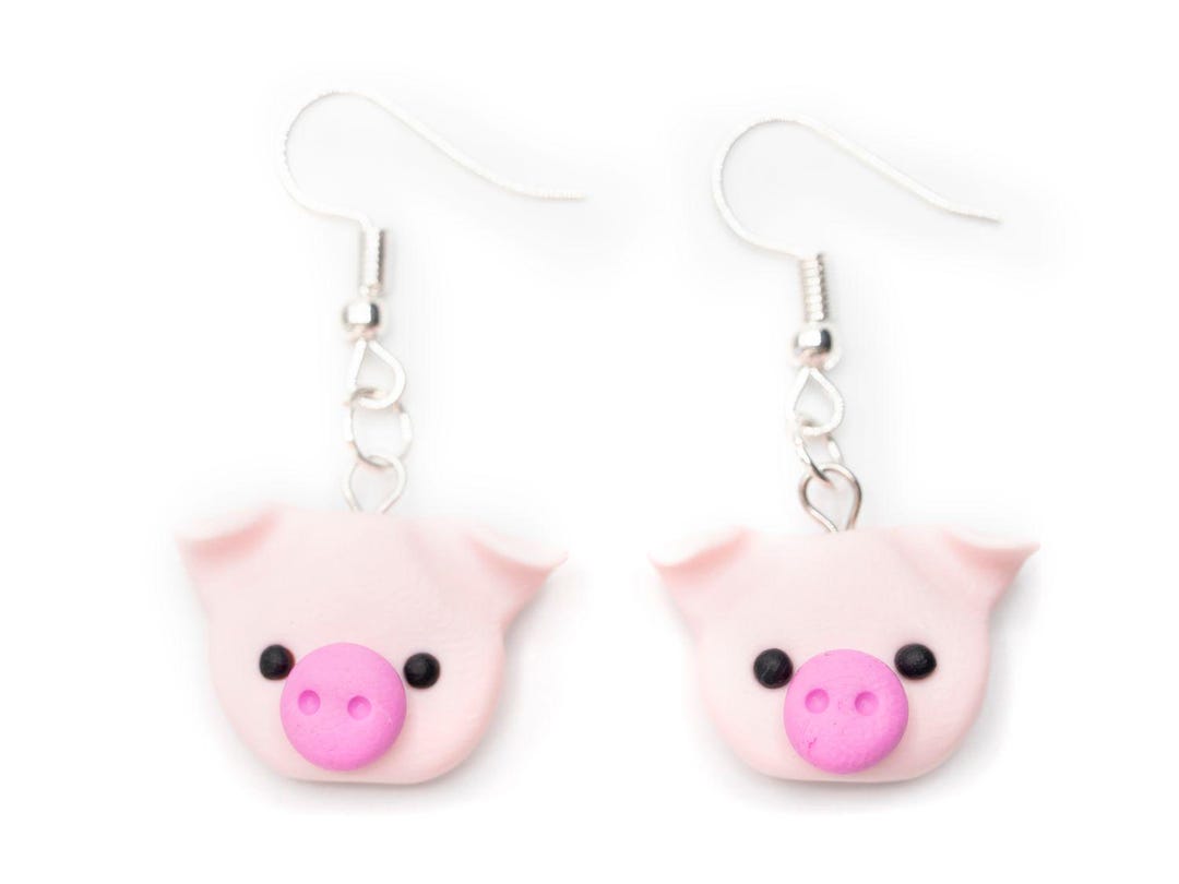 Pig Earrings Miniblings Pigs Head Animal Piglet Babe Lucky Luck - Etsy