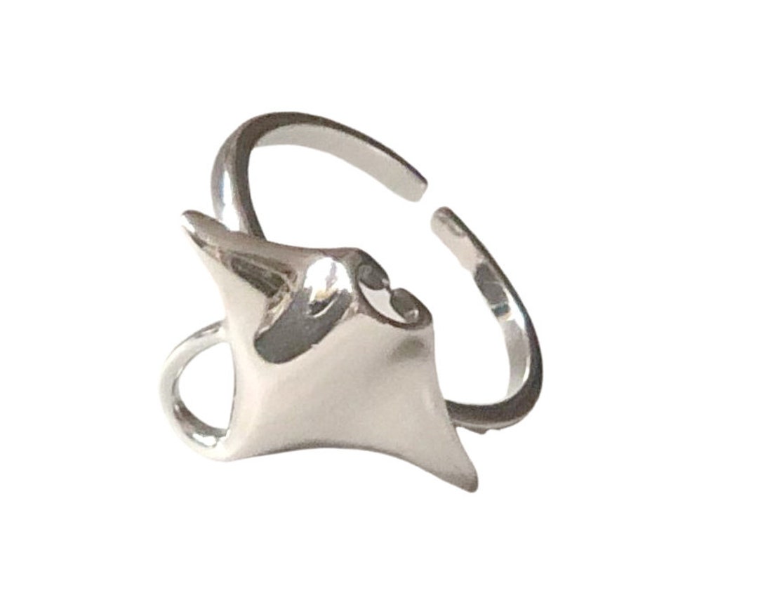 Manta Ray Ring Miniblings Finger Ring Adjustable Mantaray 925 Sterling Silver - Etsy