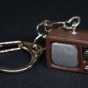 TV Key Chain Miniblings Pendant Key Ring Tv 3d Retro Brown - Etsy