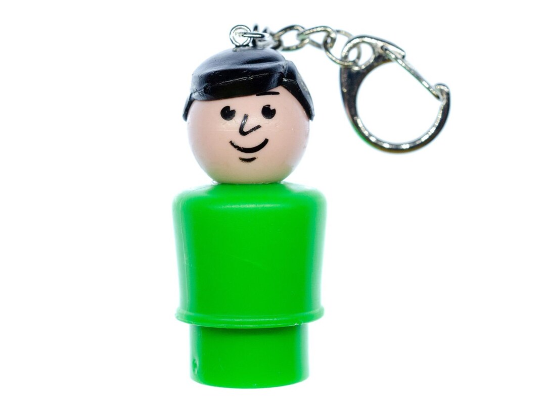 Fisher Price Little People Key Ring Chain Miniblings Retro Man Green ...