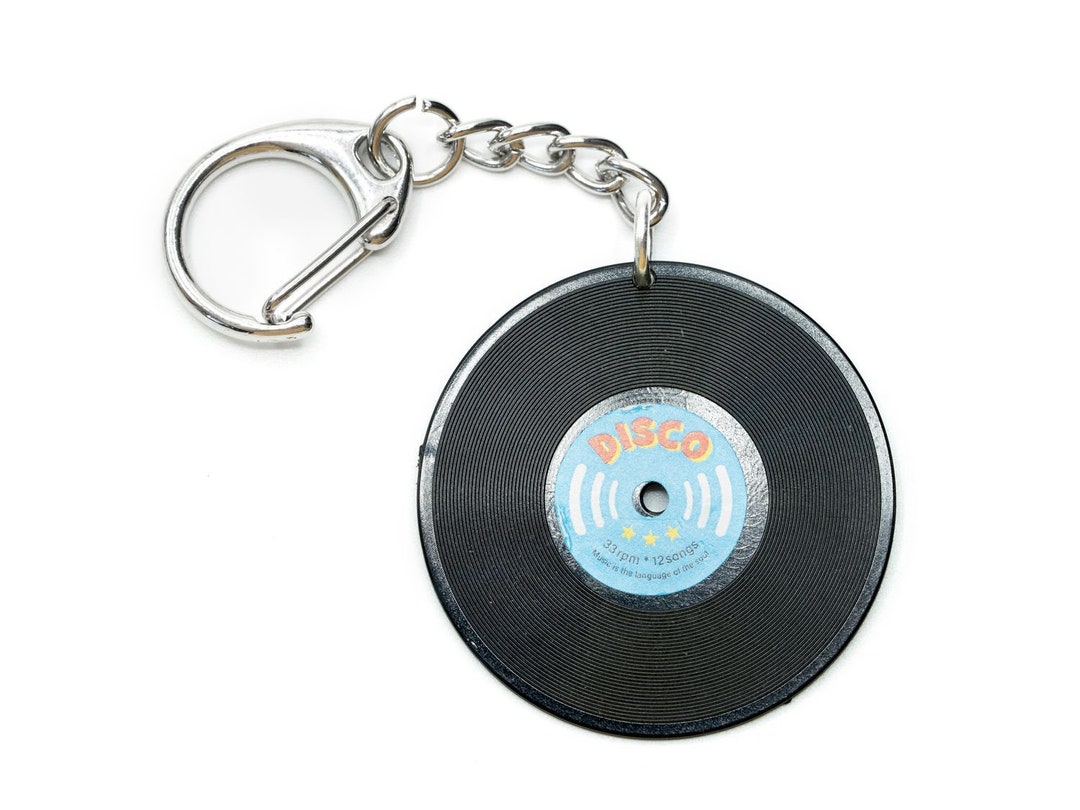 Record Key Ring Chain Keychain Miniblings DJ Music Black - Etsy