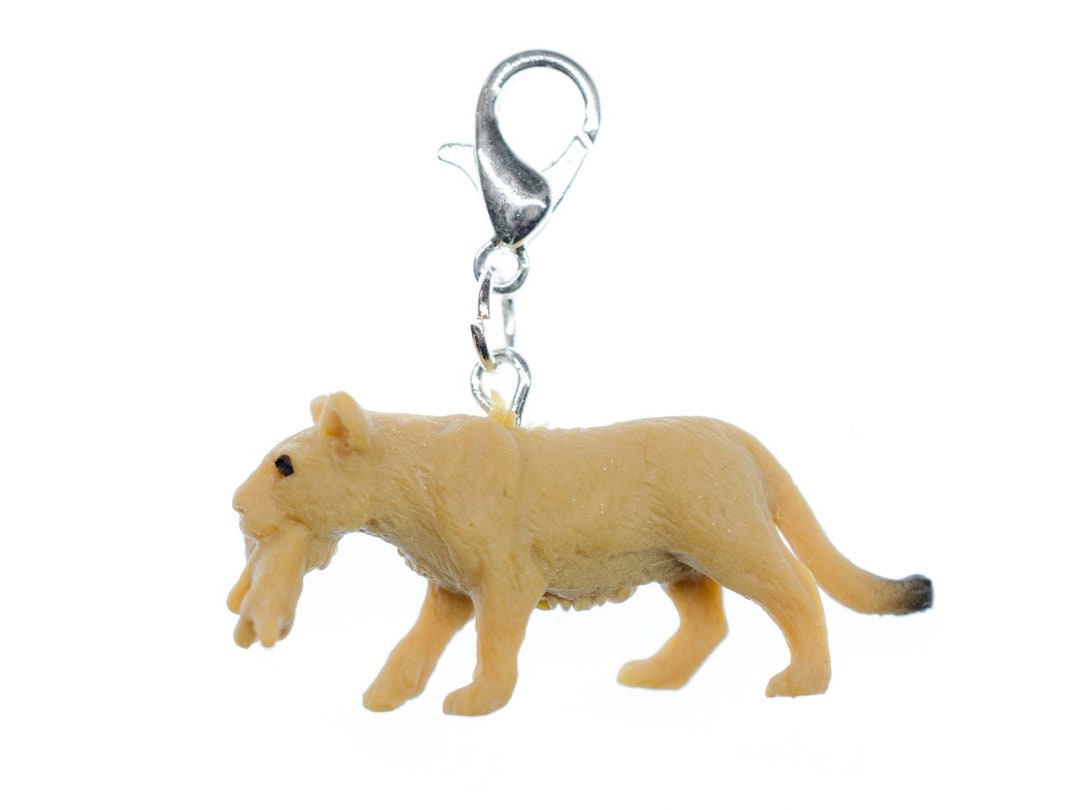 Lioness With Baby Charm Pendant Miniblings For Bracelet Lion Rubber ...