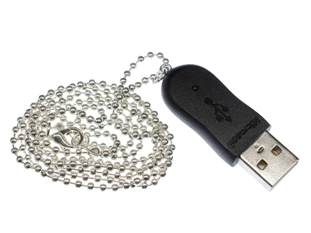 Black USB Flash Drive Necklace Miniblings 80cm Electronics Nerds Nerd ...