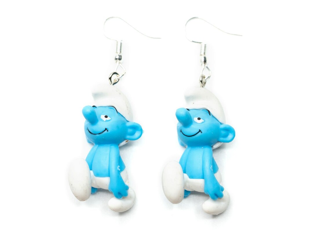 Lazy Smurf Earrings Miniblings Smurfs Series Sleepwalker Dreamer - Etsy
