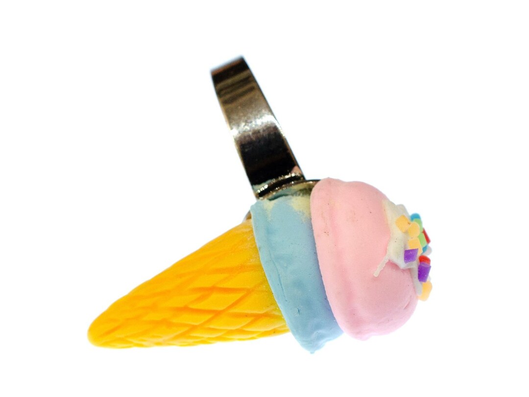 Ice Cream Ring Miniblings Finger Ring Ice Waffle Waffle Ice Cream Bag ...