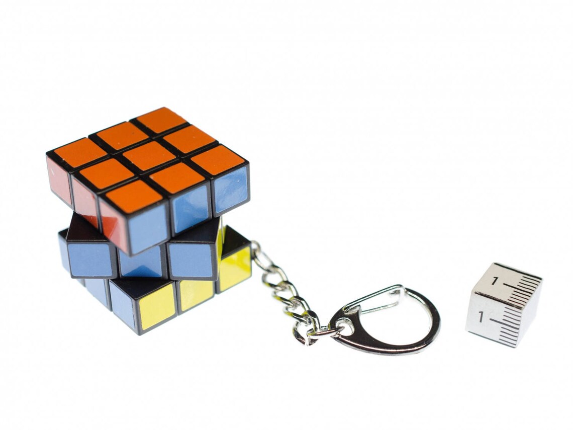 Magic Cube Key Ring Chain Keychain Miniblings 80S Game Dice | Etsy