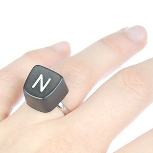Number Ring 5 Vintage Typewriter Keys Miniblings Unique Square Numbers ...