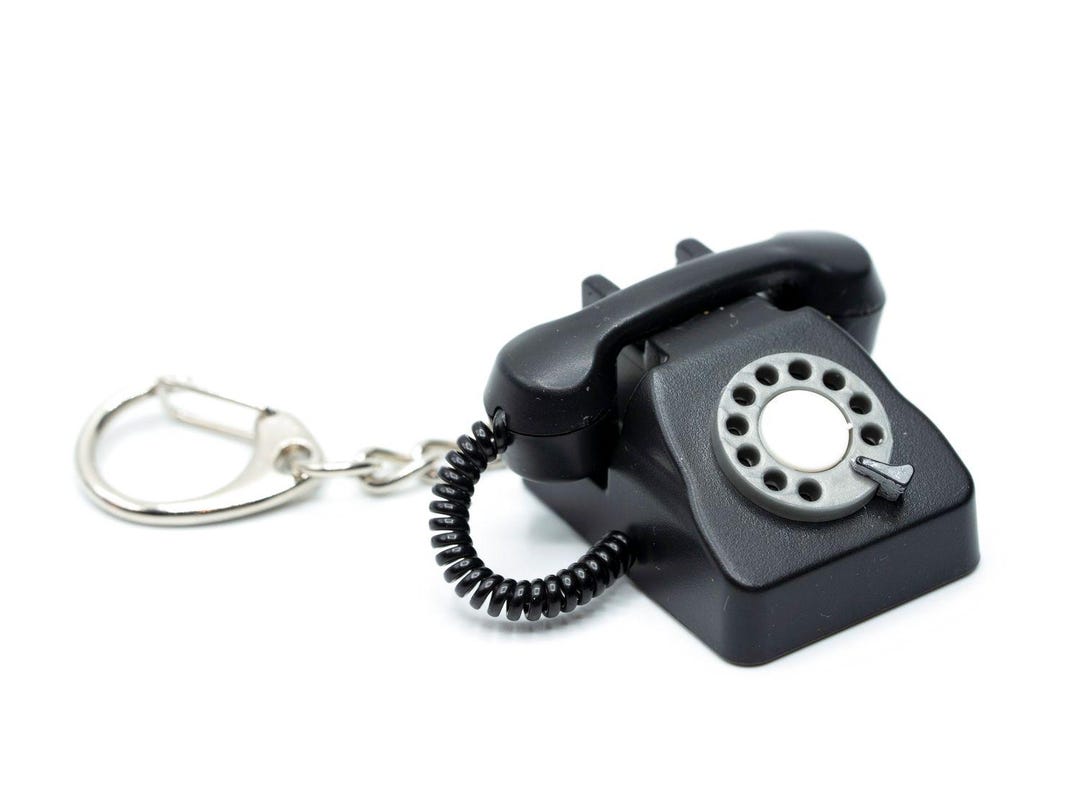 Phone Key Ring Chain Miniblings Keyring Rotary Dial Retro Telephone - Etsy