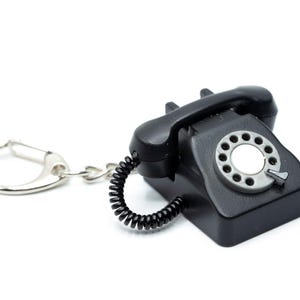 Phone Key Ring Chain Miniblings Keyring Rotary Dial Retro Telephone - Etsy