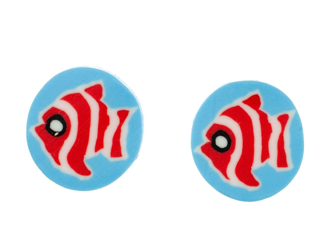 Clown Fish Ear Studs Earrings Miniblings Plug Ocean Animal Polymer Clay ...