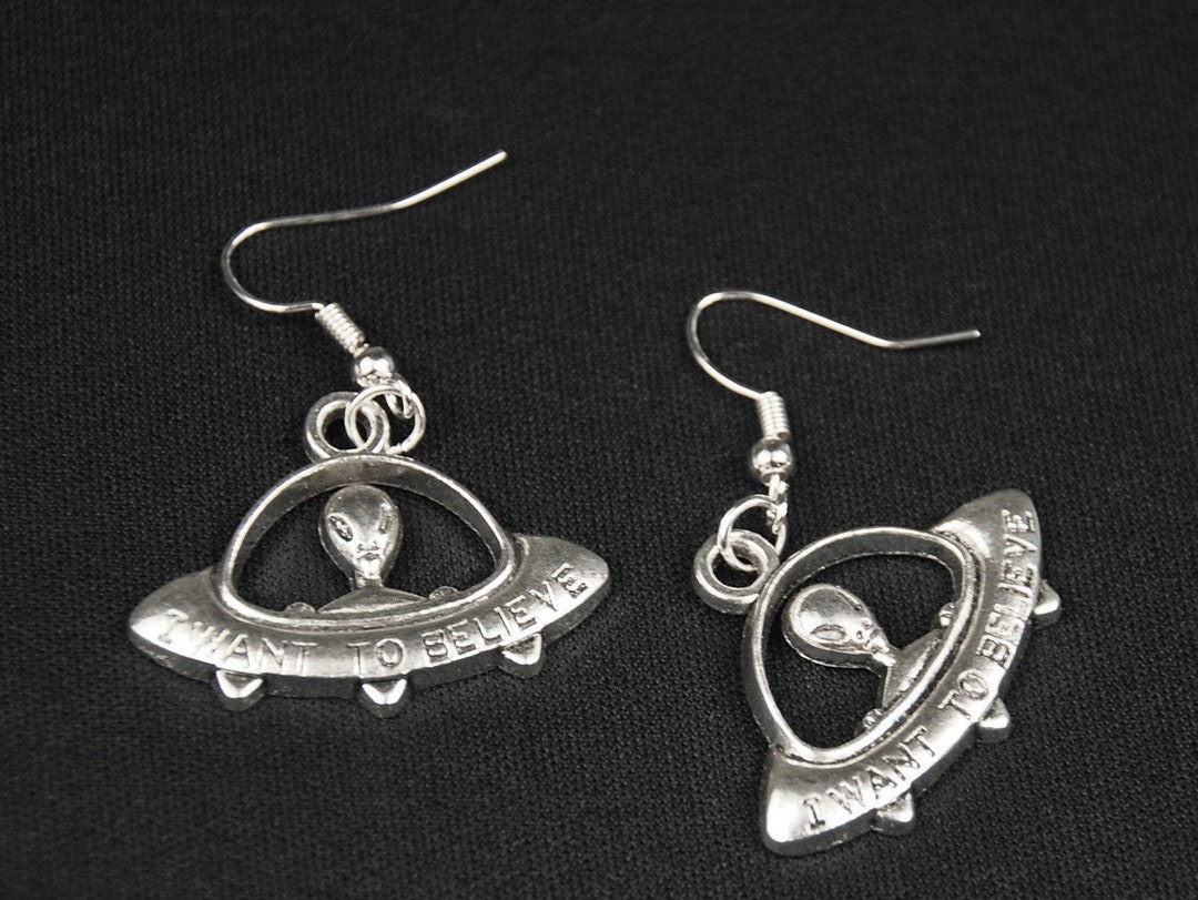Ufo Earrings Miniblings Alien Sci-fi Universe Silver Aliens Silver - Etsy