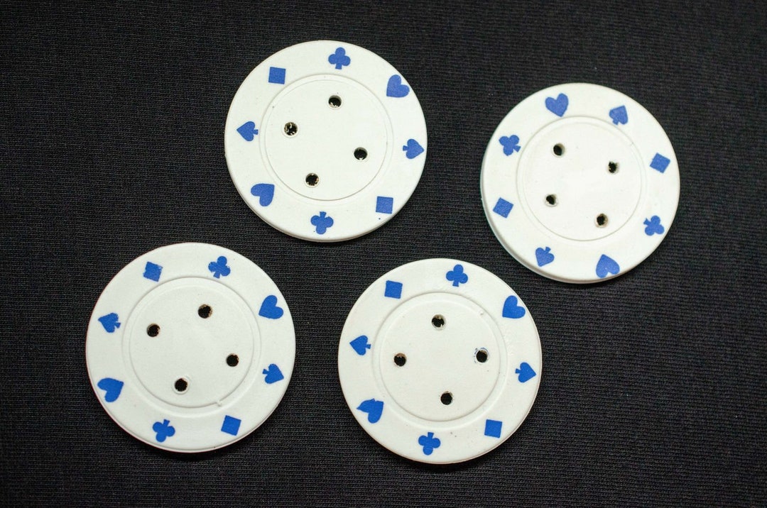 4X Chip Poker Chips Buttons Miniblings Button Carnival 40mm White - Etsy