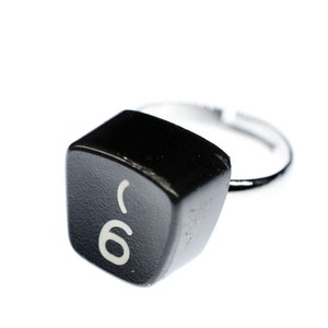 Number Ring 6 Vintage Typewriter Keys Miniblings Unique Square Numbers ...