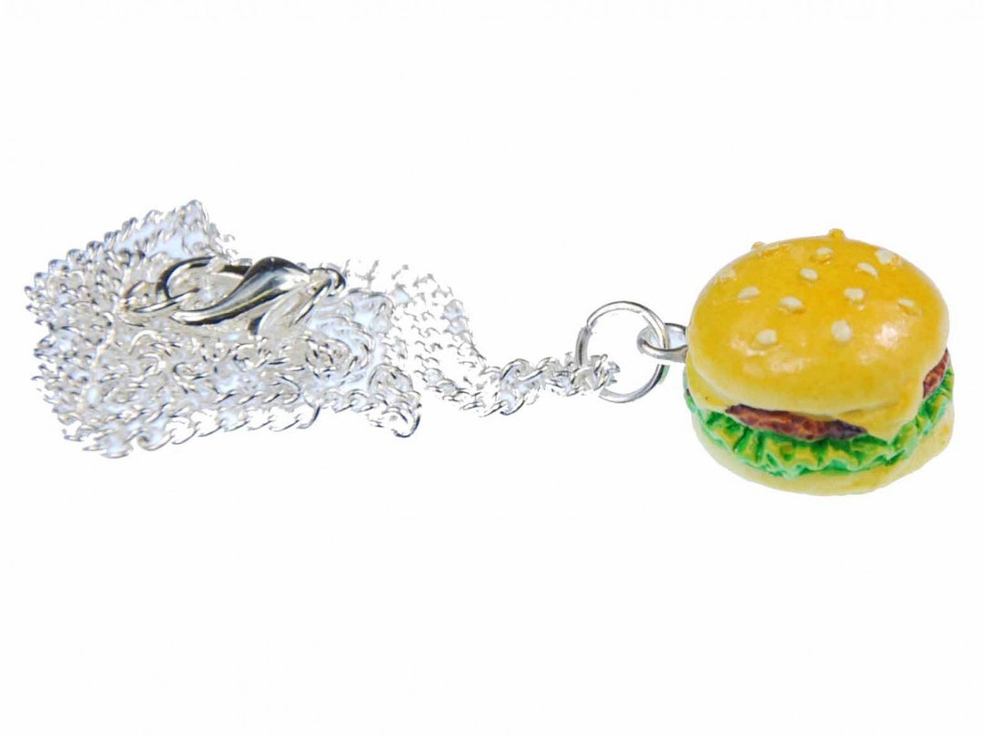 Hamburger Big Necklace Miniblings 45cm Cheesburger Fast Food Burger ...