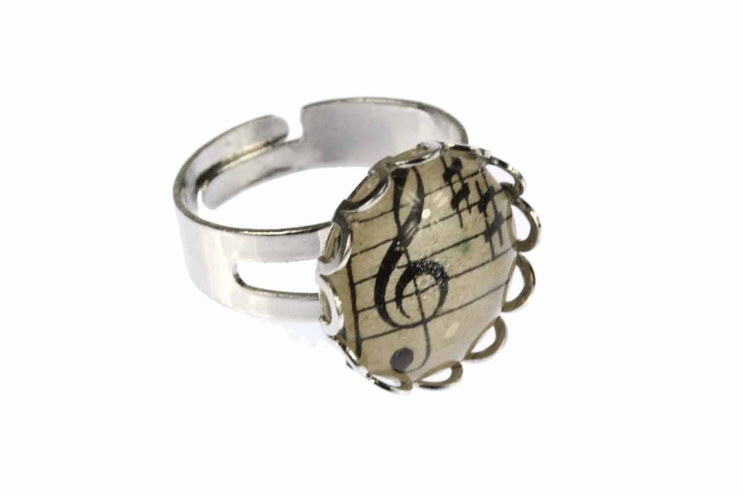 Note Ring Notes Miniblings Finger Beethoven Cabochon Treble Clef Note ...