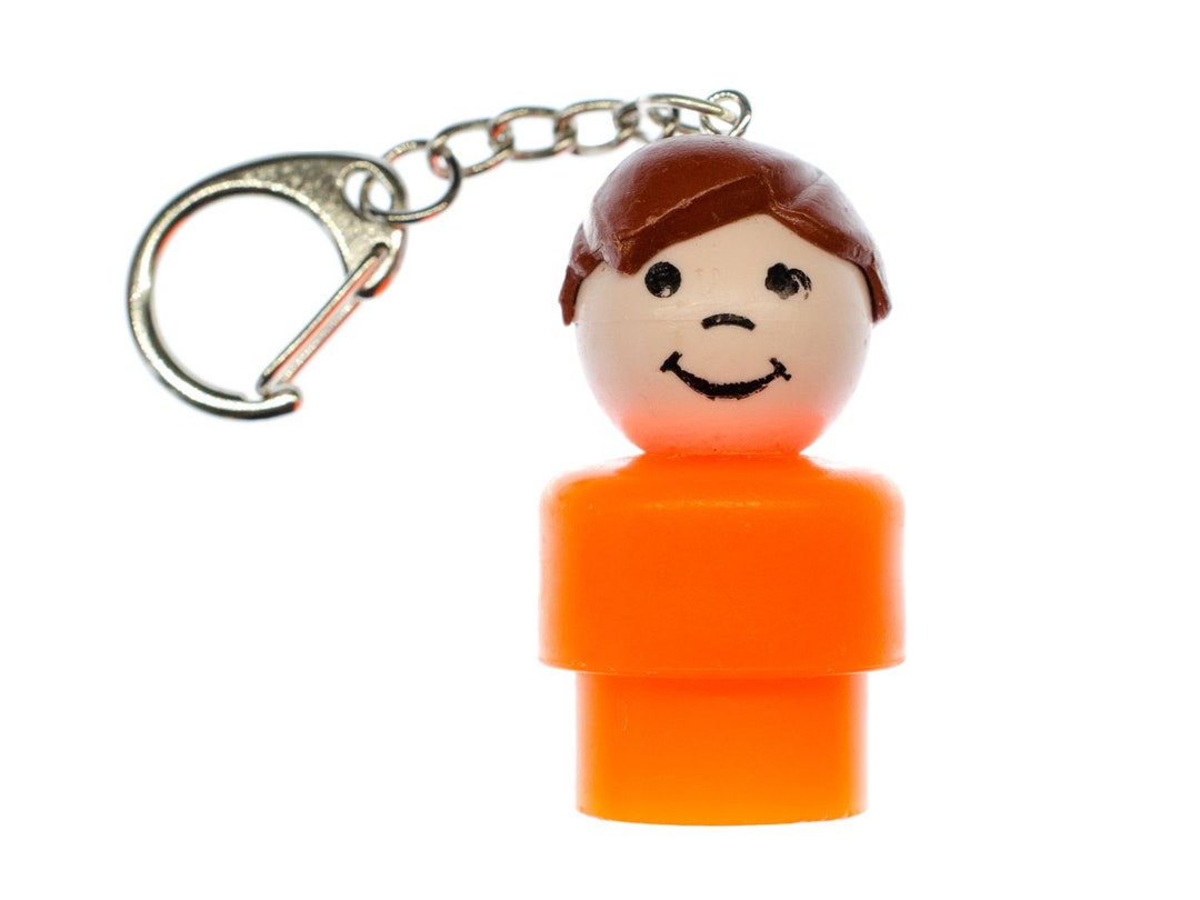 Fisher Price Little People Figure Vintage Retro Key Ring Key Chain Boy ...