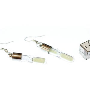 Hourglass Earrings Functioning Sand Time Seconds Glow in Dark - Etsy