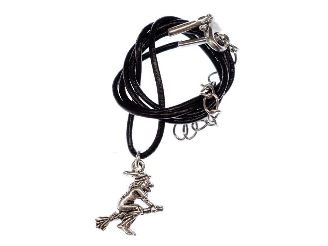 Witch Chain Necklace Miniblings Witches Broom Broomstick Halloween ...
