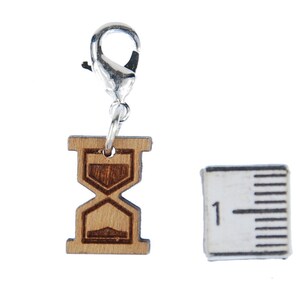 Hourglass Charm Pendant Zipper Pull Miniblings Time Clock Wood - Etsy