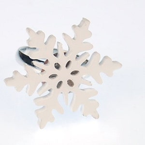 Snowflake Ring Miniblings Snow White Acrylic Ice Crystal 30mm - Etsy