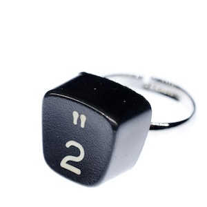 Number Ring 2 Vintage Typewriter Keys Miniblings Unique Square Numbers ...