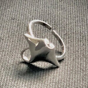 Manta Ray Ring Miniblings Finger Ring Adjustable Mantaray 925 Sterling ...