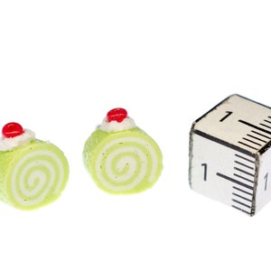 Biscuit Role Earrings Ear Studs Earstuds Miniblings Cakes Mini Green - Etsy