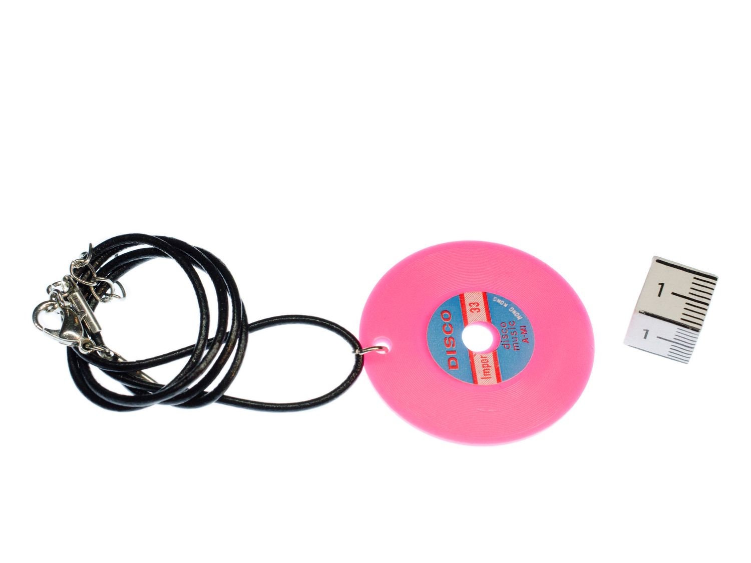 Record Necklace Miniblings Leather 45cm DJ LP Vinyl Neon Pink - Etsy