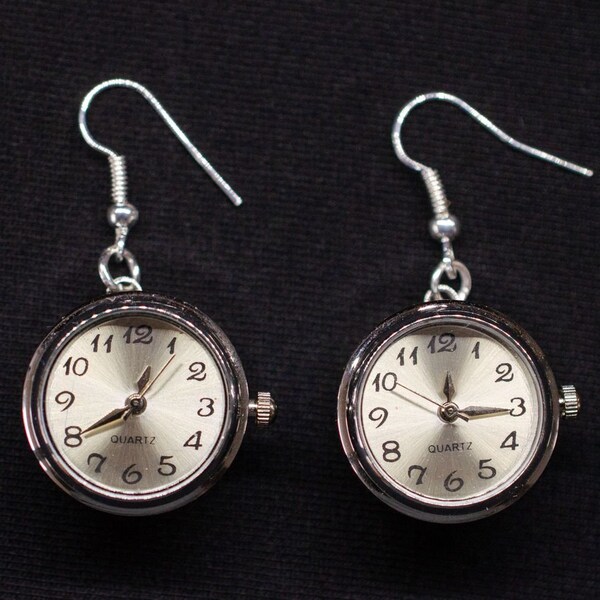 Clock Earrings - Etsy
