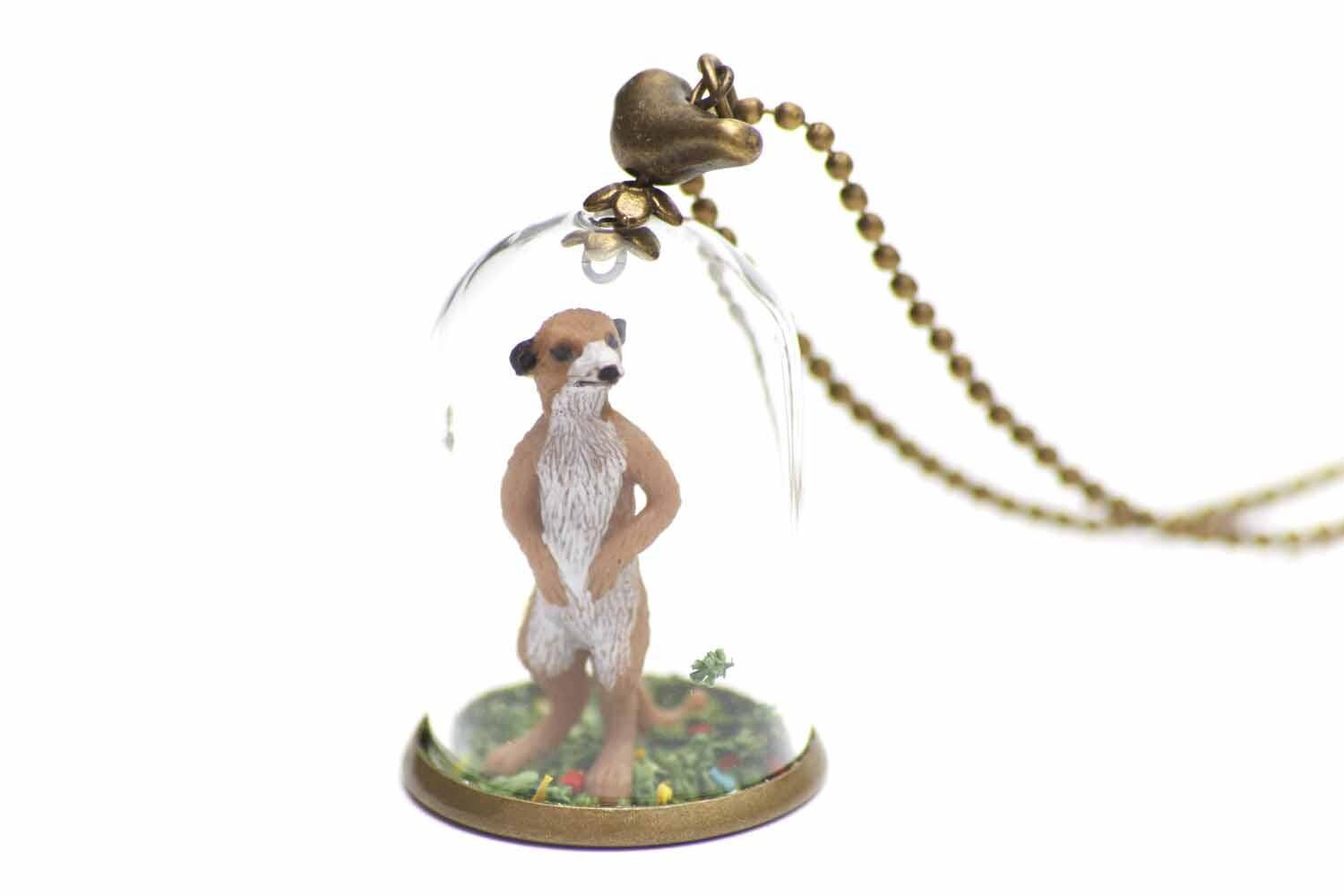 Meerkat Glass Necklace Miniblings 80cm Prairie Dog Meerkats - Etsy UK