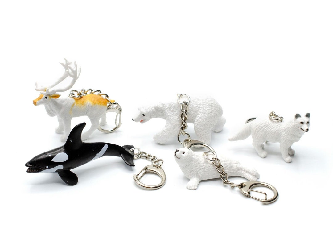 5x Set Arctic Alaska Keychains Miniblings Orca Polar Bear Seal Reindeer ...