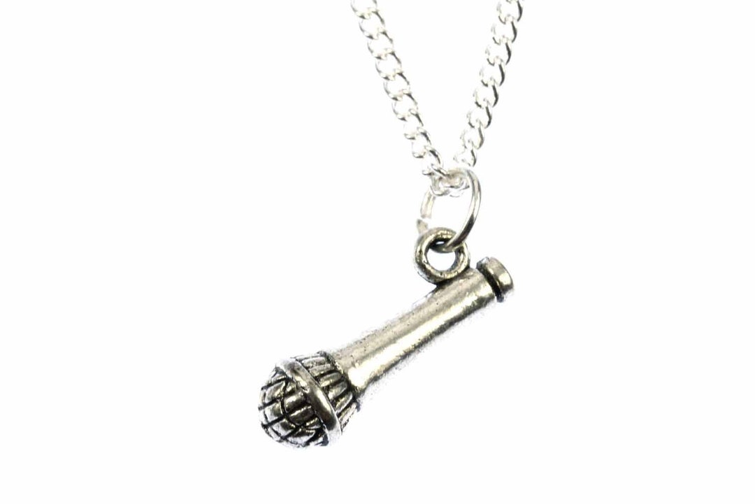 Microphone Necklace Miniblings 45cm Micro Music Musicians Singer Mic - Etsy