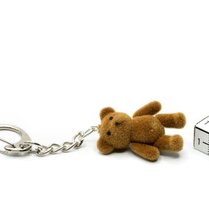Teddy Bear Key Ring Miniblings Pendant Key Ring Flocked Light Brown - Etsy