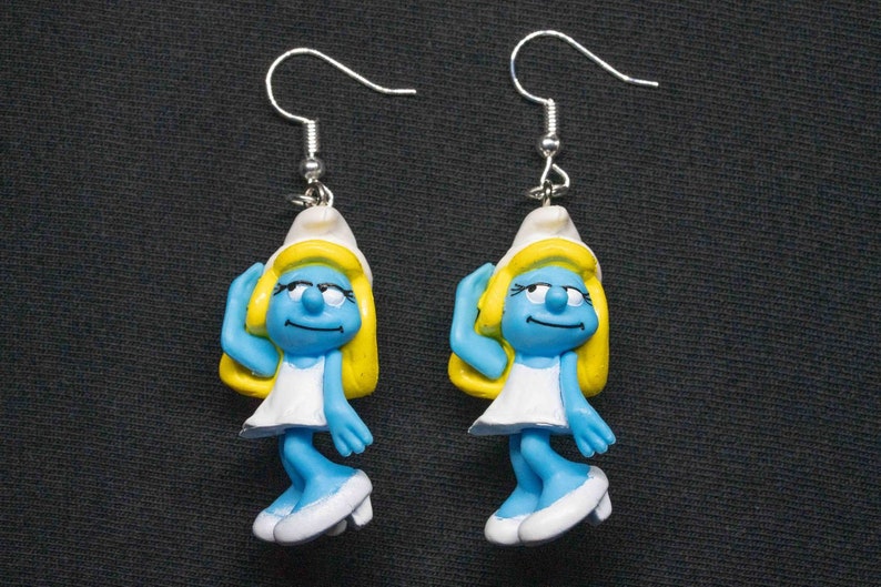 Smurfette Earrings Miniblings Smurfs Smurfs Kids Series Blond - Etsy