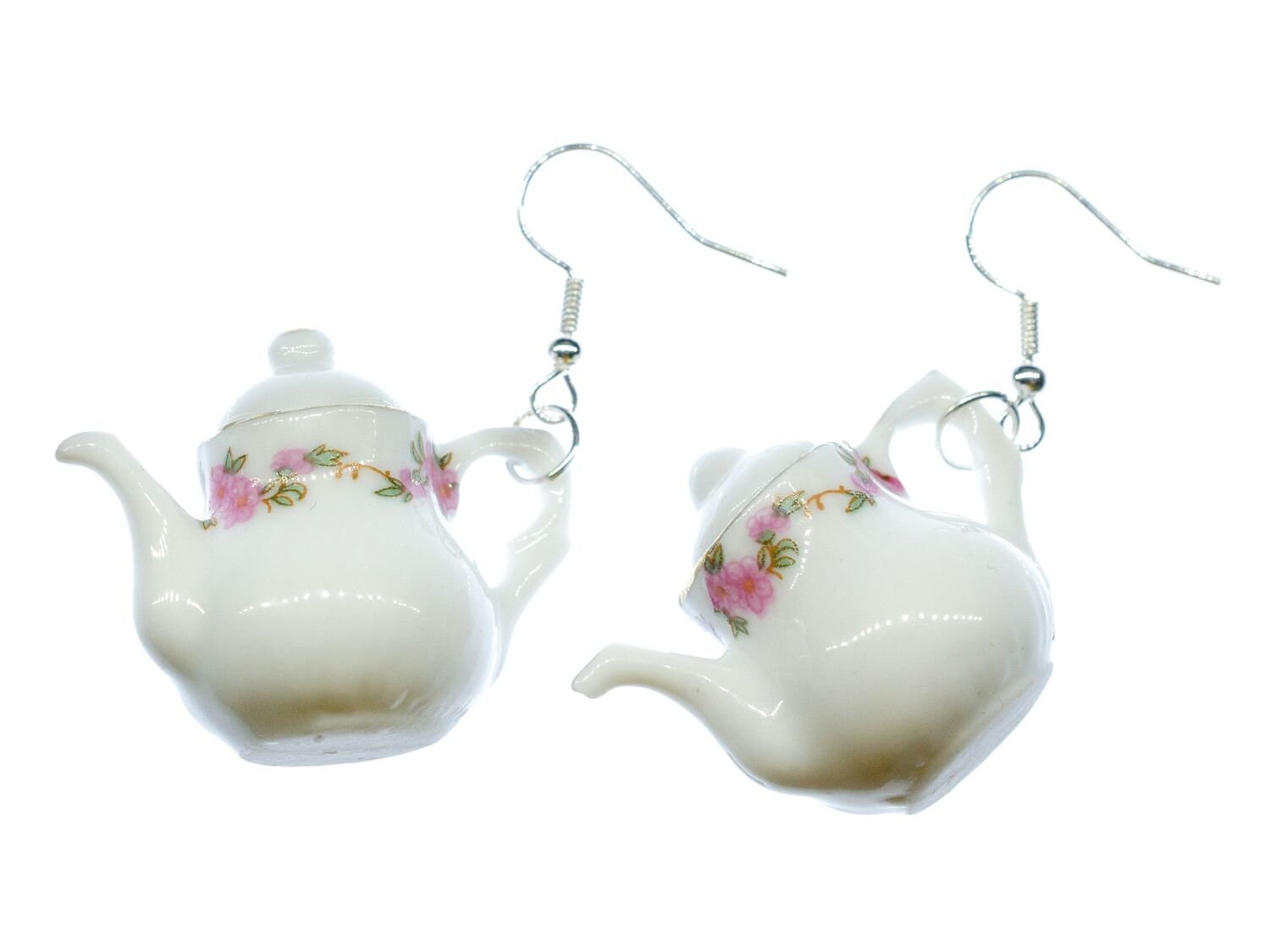 Pot Earrings Miniblings Teapot Can Coffee Porcelain Ceramic Tea Round ...