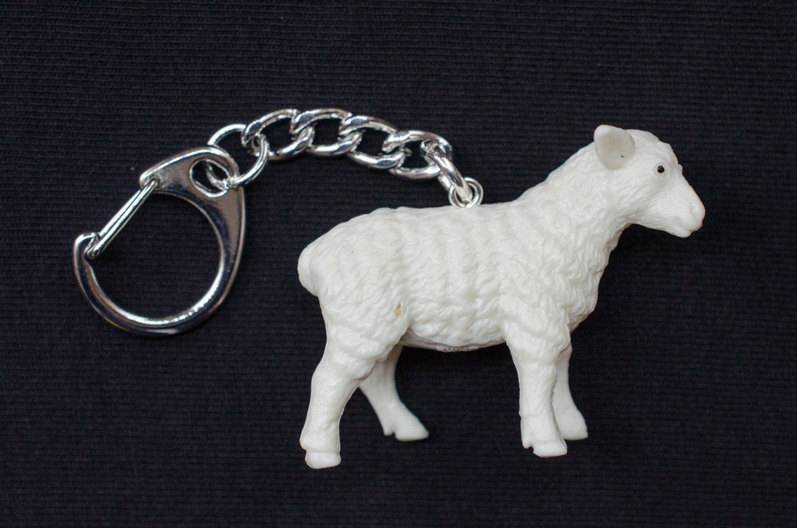 Sheep Key Ring Chain Miniblings Keychain Farm Animal Chain | Etsy