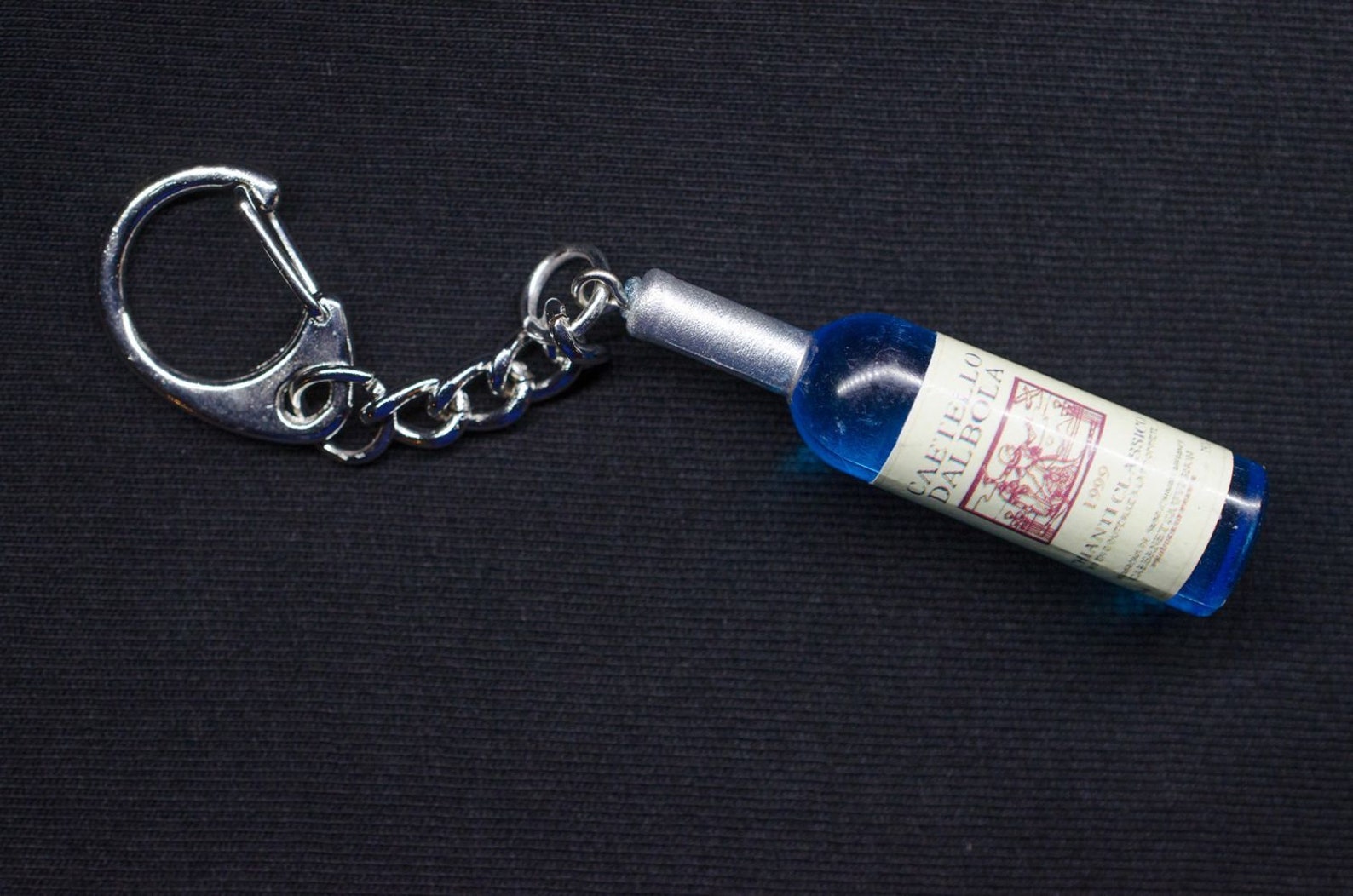 Wine Bottle Keychain Miniblings Key Chain 48mm Key Pendant Keyring Blue ...