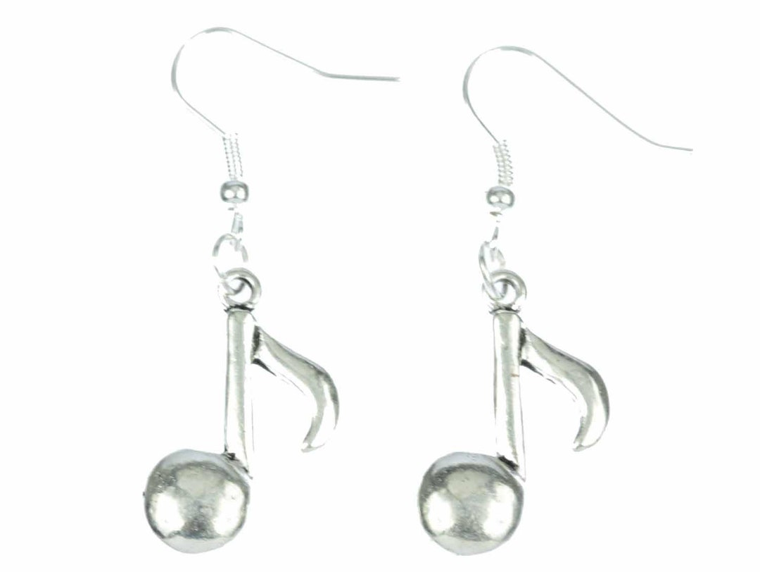 Note Quaver Earrings Miniblings Notes Musician Eighth Silver - Etsy