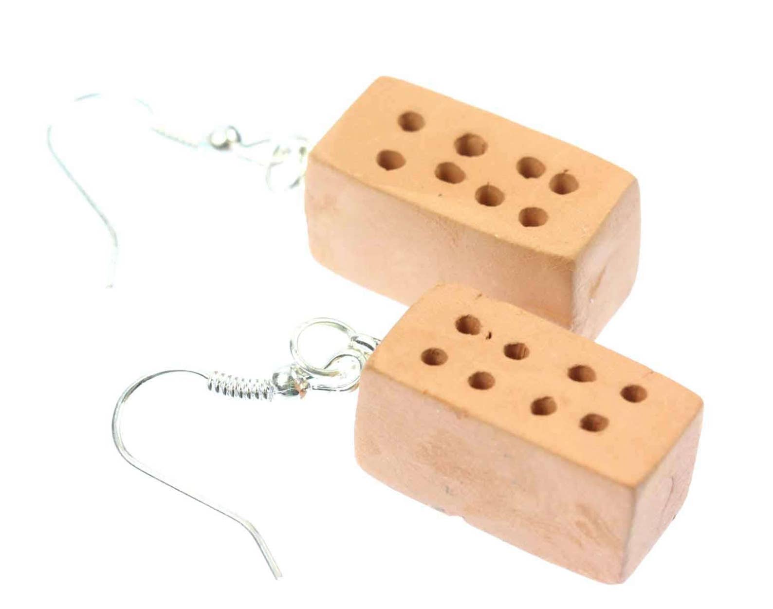 Brick Earrings Miniblings Stone Bricks Blocks House Mason Wall - Etsy