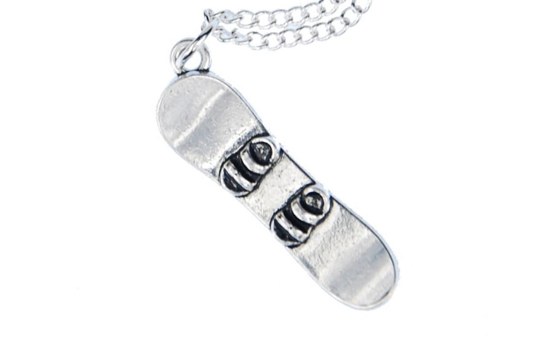 Snowboard Necklace Miniblings 45cm Winter Pin Badge Buttone Ski Aspen ...