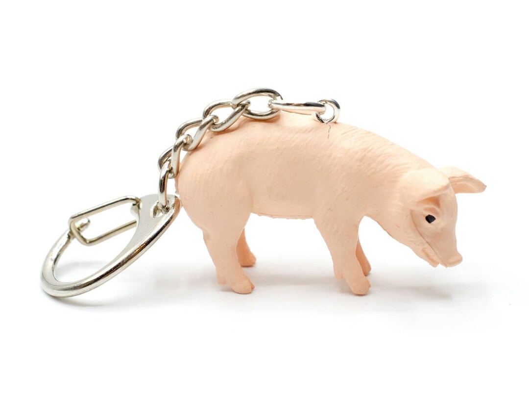 Pig Keychain Key Ring Miniblings Farm Pig Piglet Lucky Pig - Etsy
